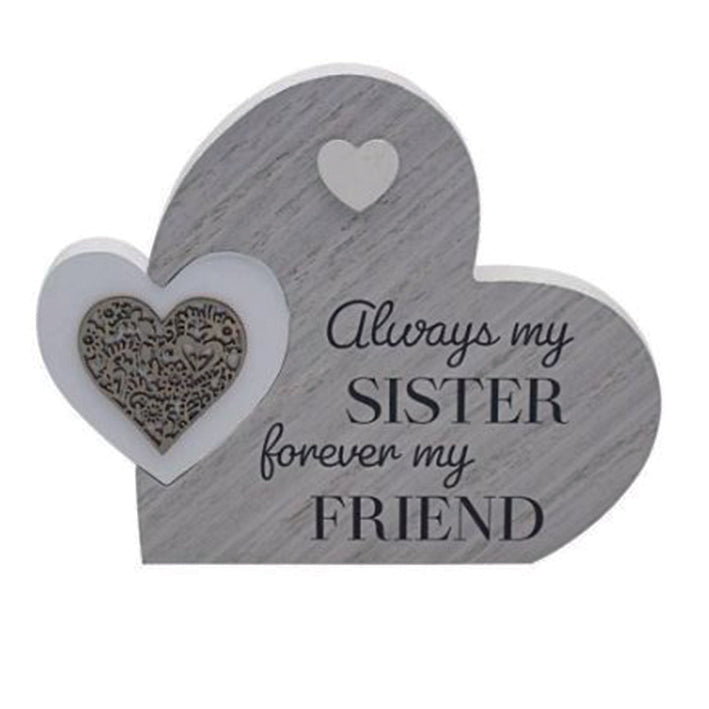 Double Heart Plaque. SISTER – PictureMyPast
